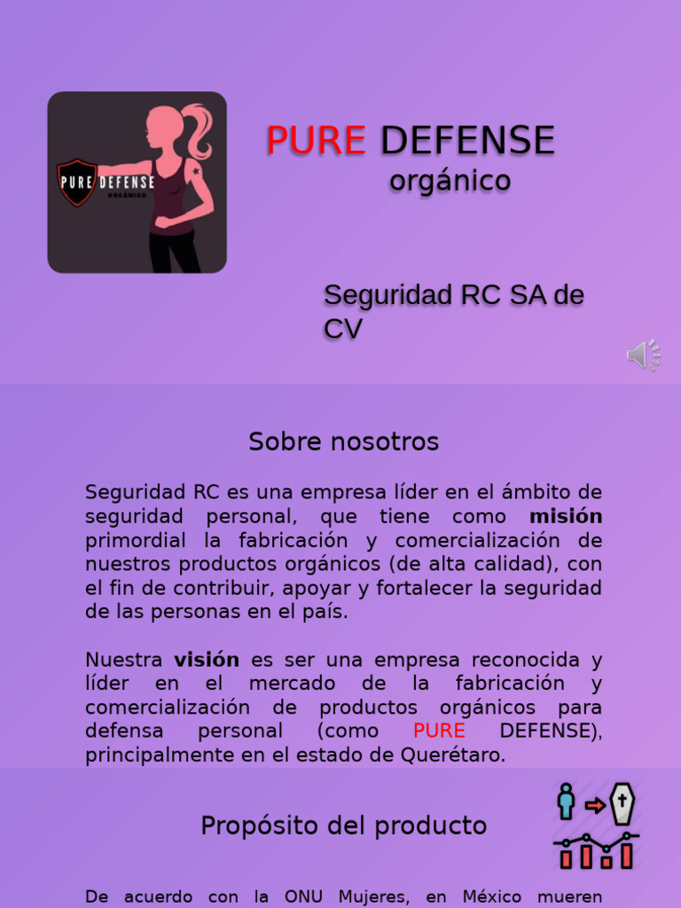 PURE DEFENSE: Spray Orgánico de Seguridad | PDF | Economias