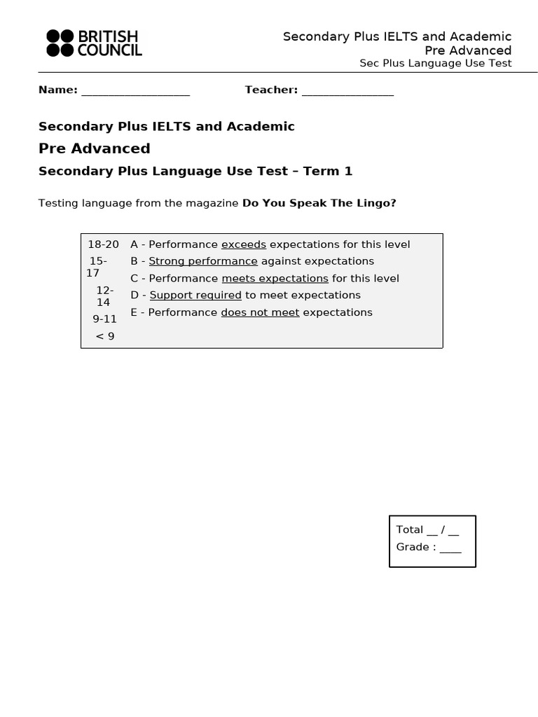 PA-T1 - Language Use - Do You Speak The Lingo | PDF | International ...