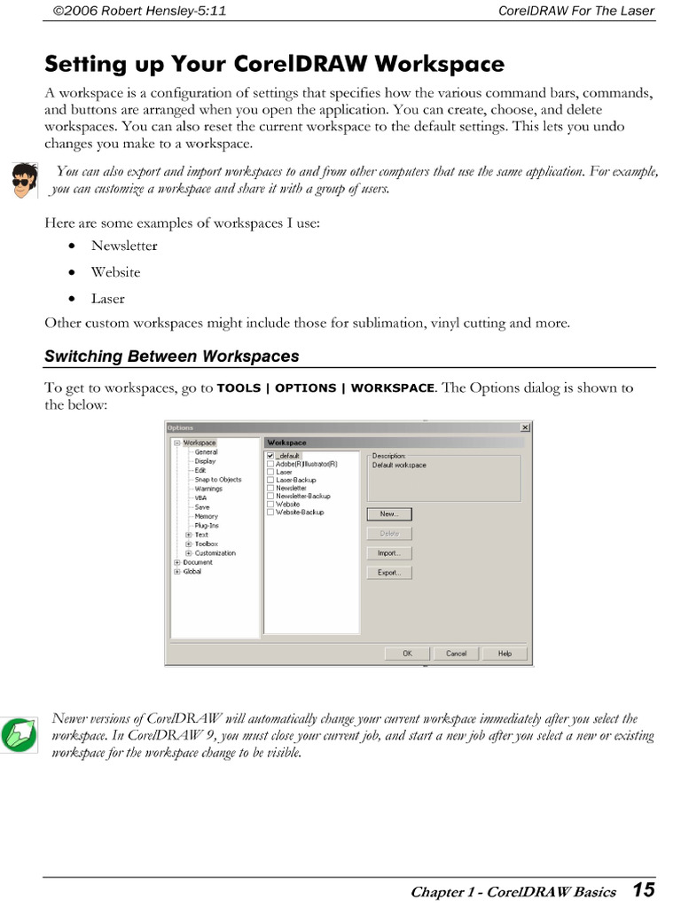 CorelDRAW_X3_Setting_Up_Your_CorelDRAW_Workspace | PDF