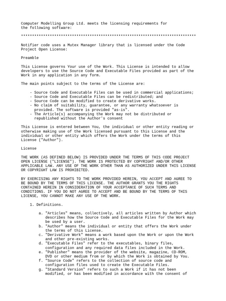 Licenses To Use Third Party Software | PDF | License | Copyright