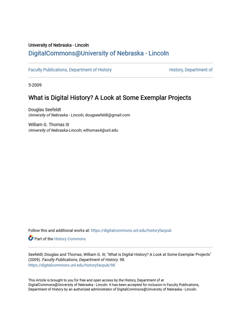 Understanding Digital History Projects | PDF