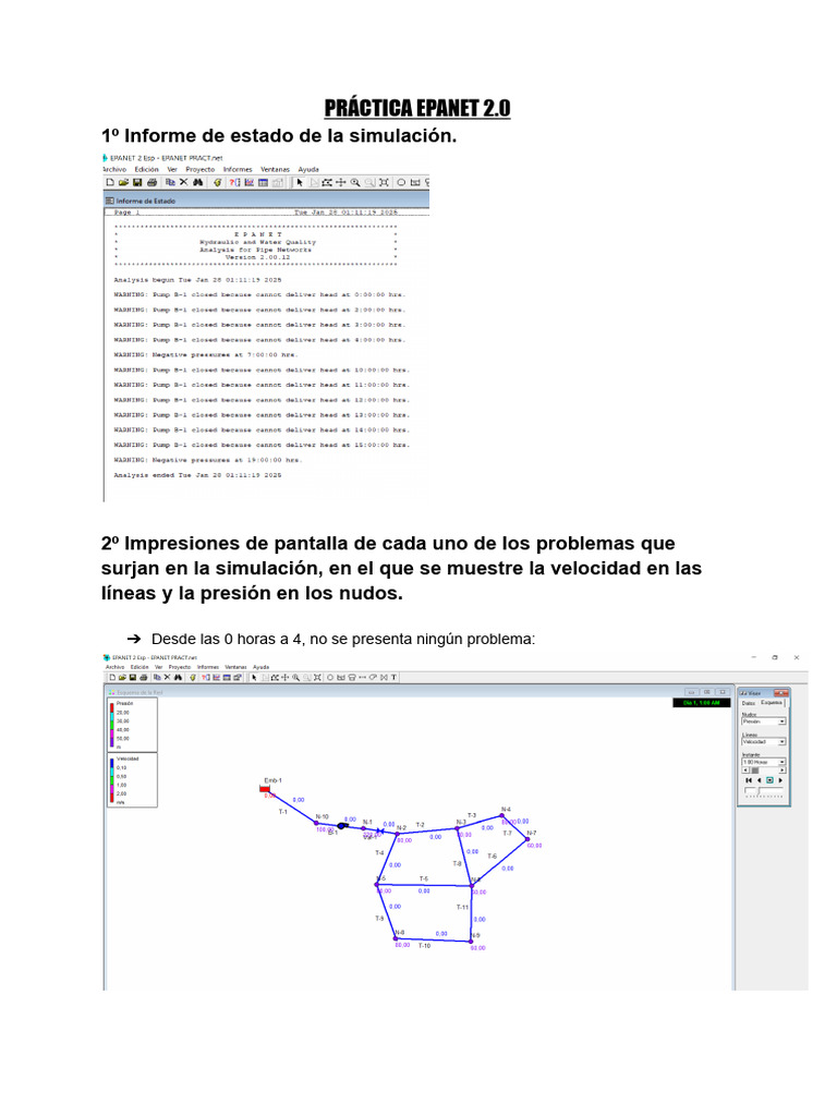 PRÁCTICA EPANET 2.0 sip (1) | PDF
