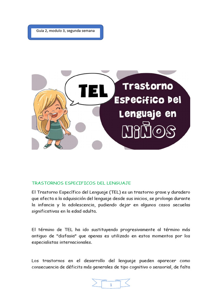 Guia 2, Modulo 3 Segunda Semana | PDF | Trastorno del desarrollo | Autismo
