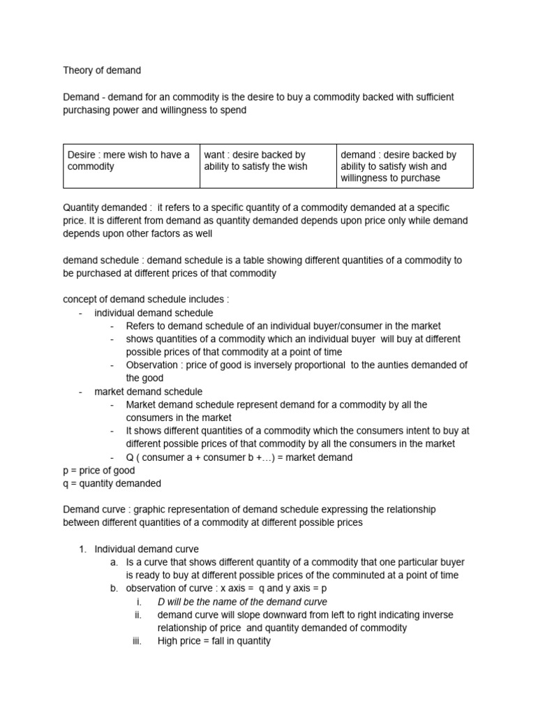 Theory of demand | PDF | Demand | Demand Curve