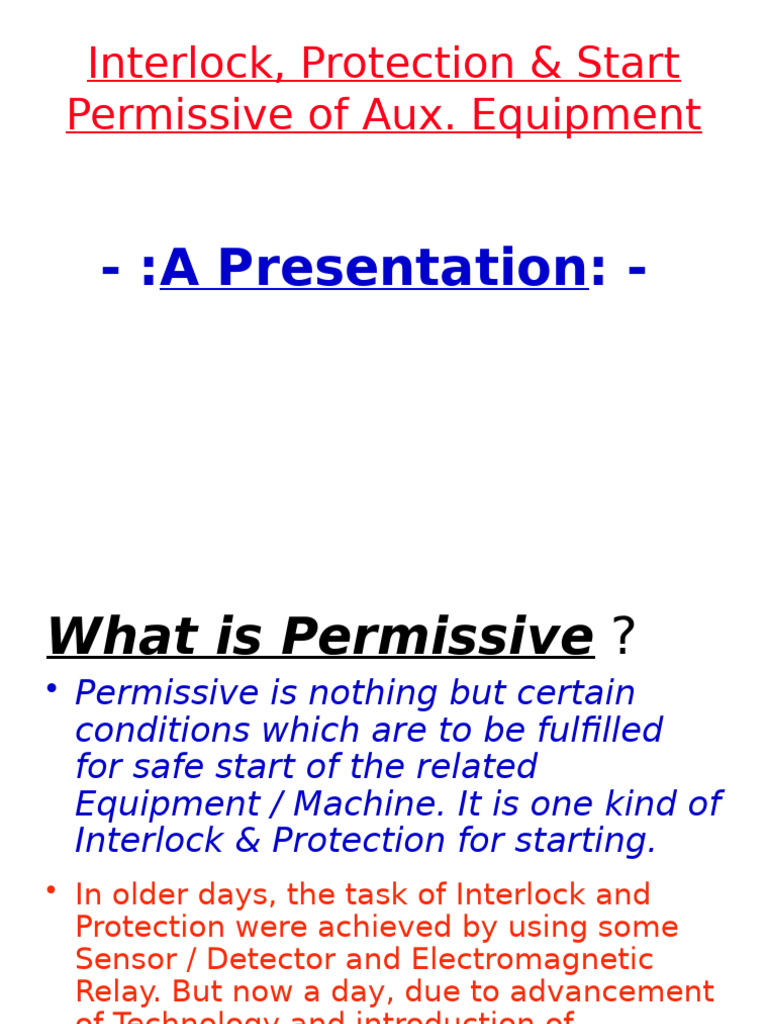 Interlock Protection Permissive of BFP | PDF