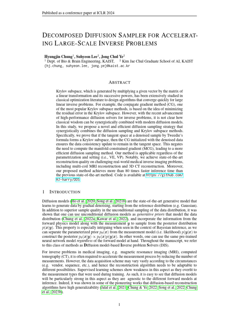 Decomposed Diffusion Sampler For Accelerating Large Scale Inverse Problems | PDF | Stochastic ...