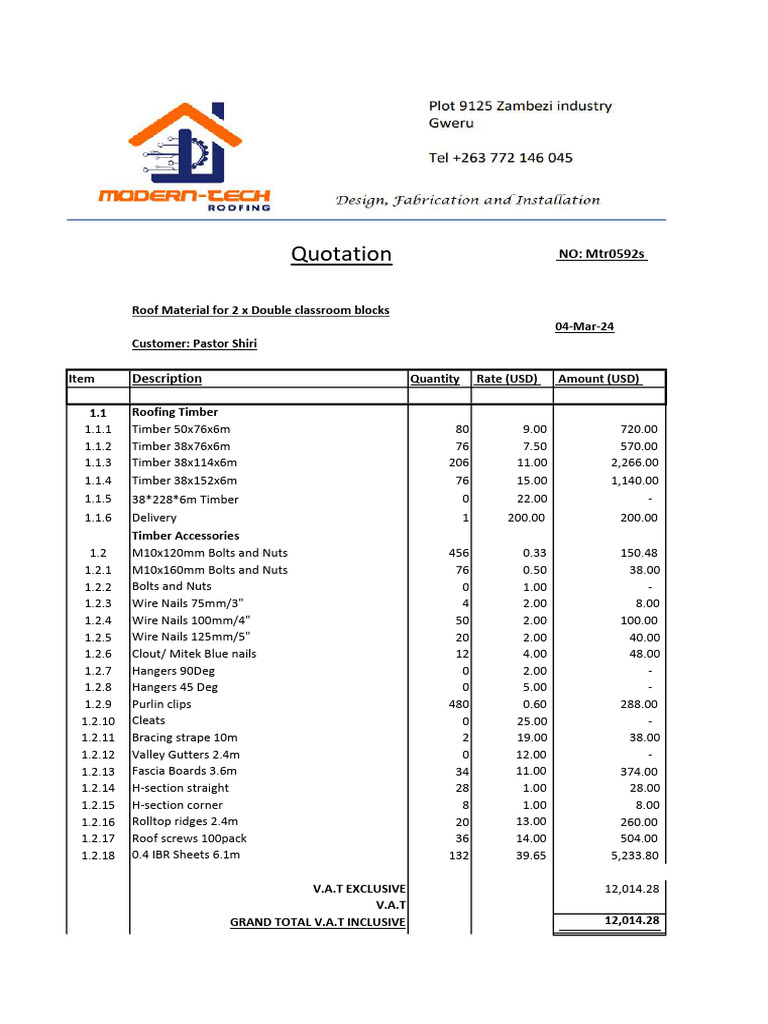 Merged Quotations School Roof | PDF | Structural Engineering | Metalworking