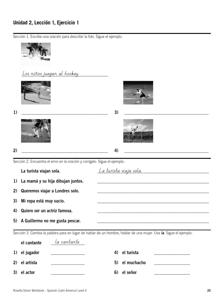 Spanish Student Workbook 29 30 | PDF