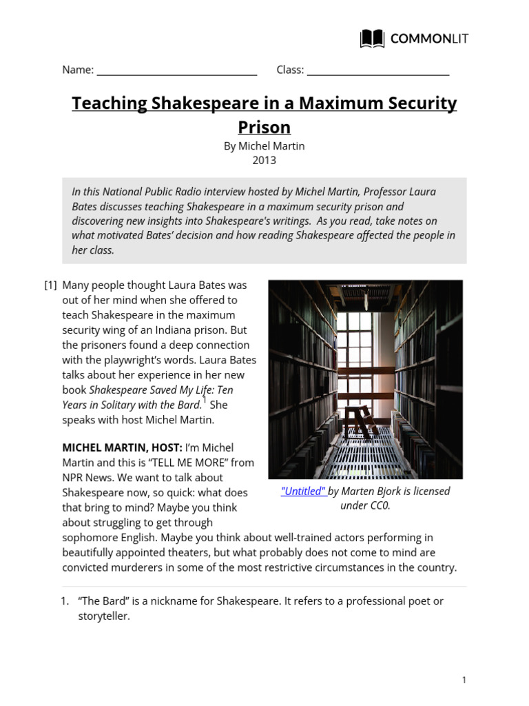 Teaching Shakespeare in A Maximum Security Prison | PDF | Macbeth ...