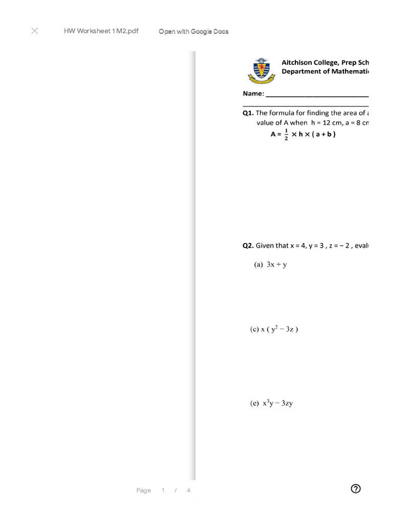 Homework Sheet 1 | PDF