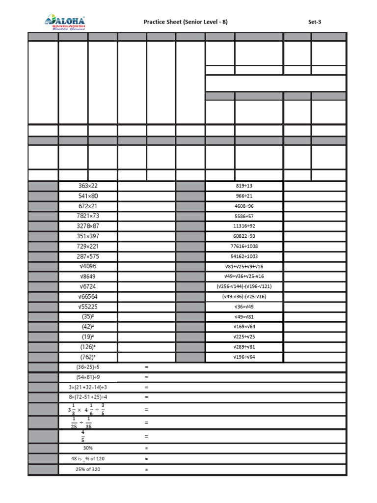 Senior level 8 set 3 Ques | PDF