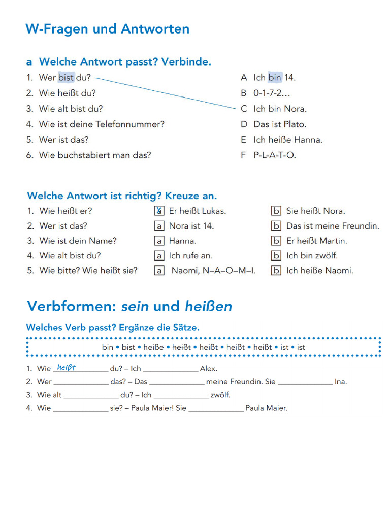 Fragen Und Antworten, Präsens | PDF