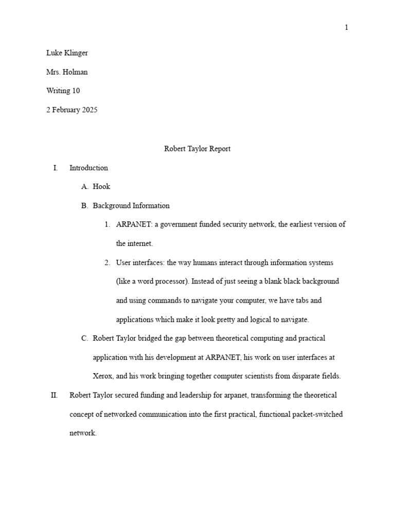 Klinger Luke W10 Robert Taylor | PDF | Computing | Computer Science