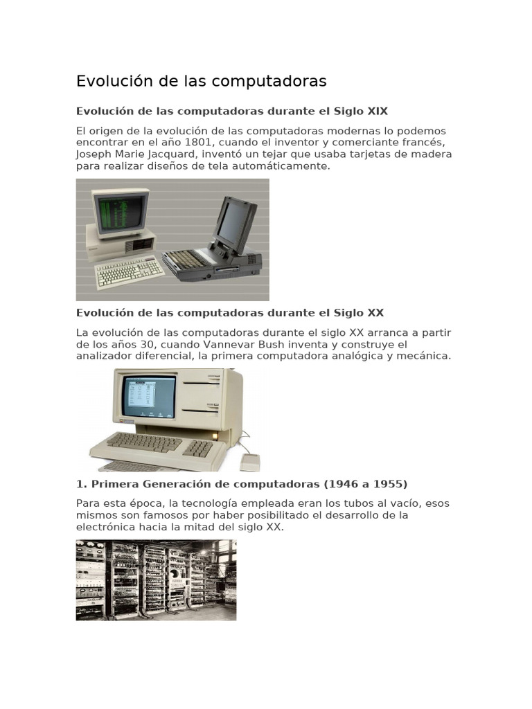 Evolución de Las Computadoras | PDF | Circuito integrado | Microprocesador