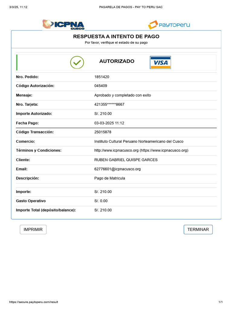 marzo 2025 icpna | PDF