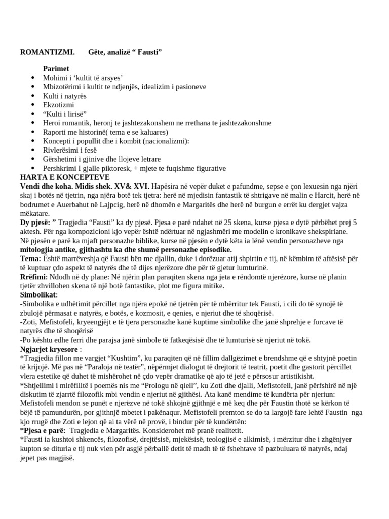 Romantizmi Analize Fausti | PDF
