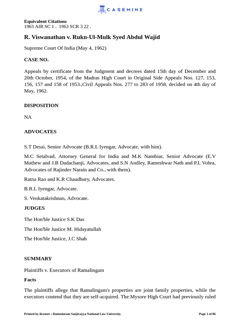 Viswa | PDF | In Rem Jurisdiction | Judgment (Law)