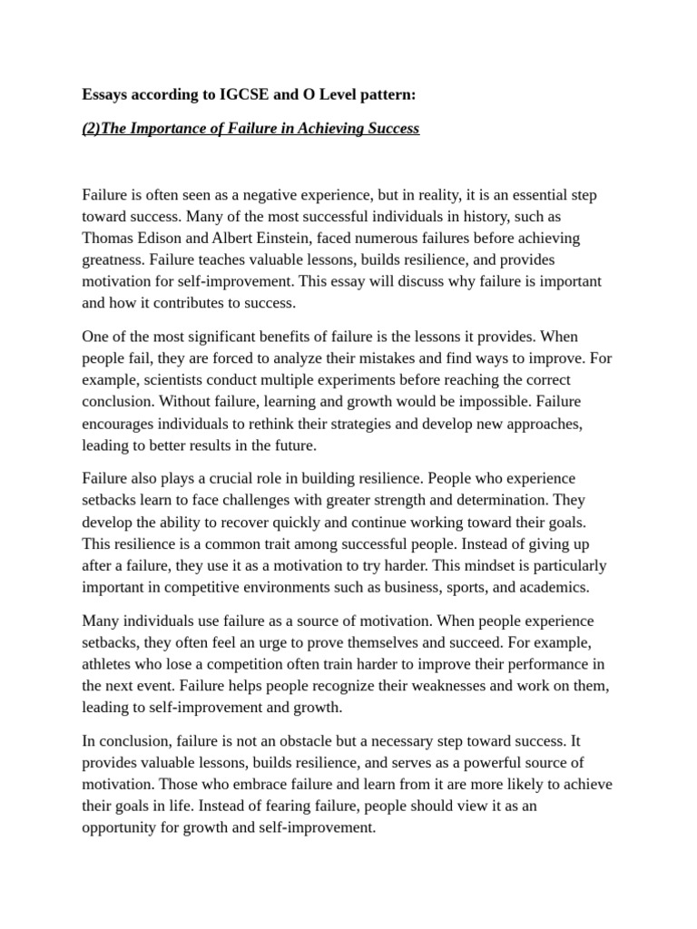 The Role of Failure in Success | PDF