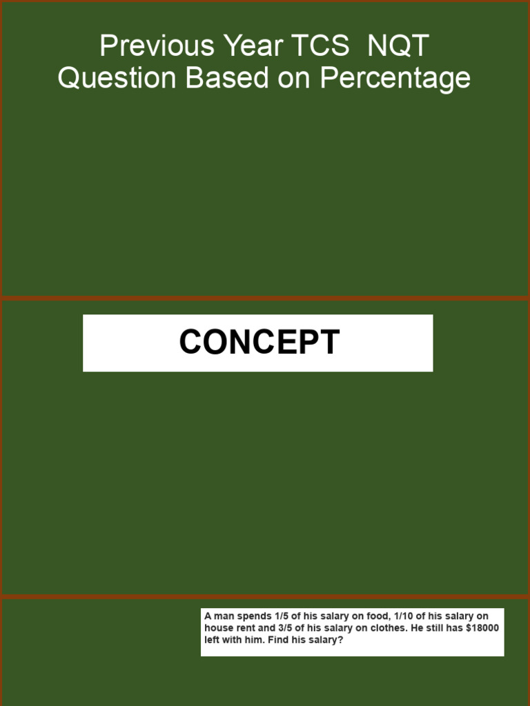 Previous Year TCS NQT Based On Percentage | PDF