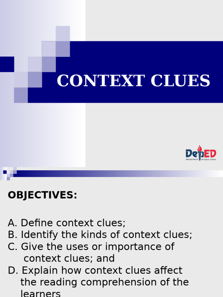Understanding Context Clues for Reading | PDF