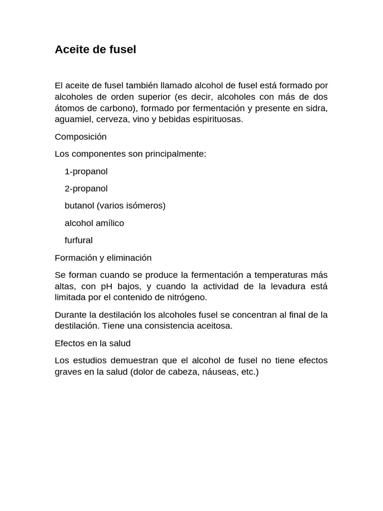 Aceite de Fusel | PDF