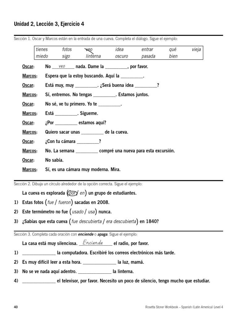 Spanish Student Workbook 44 46 | PDF