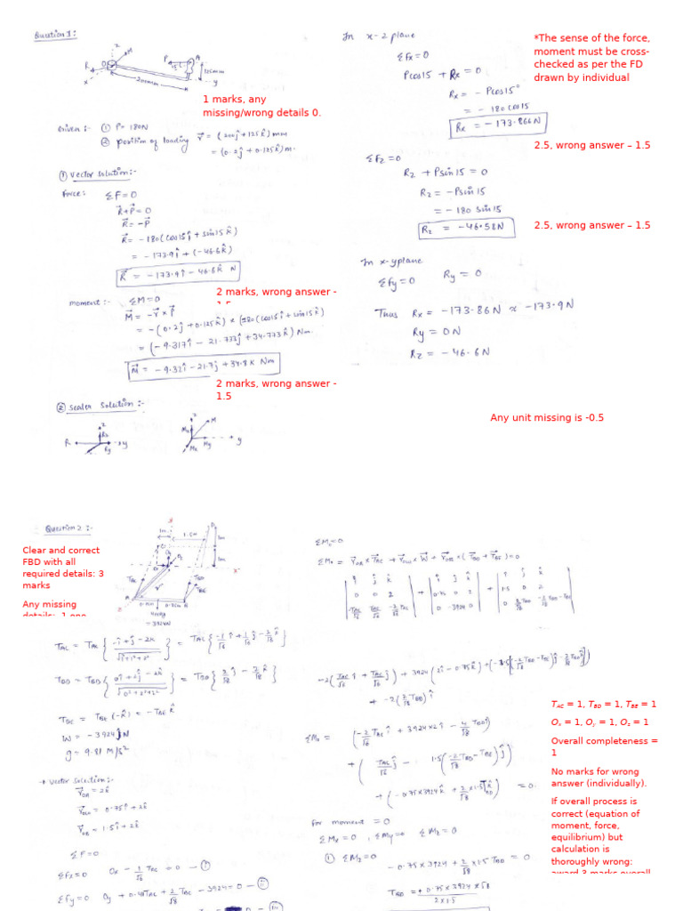 Grading Criteria for Force Diagrams | PDF