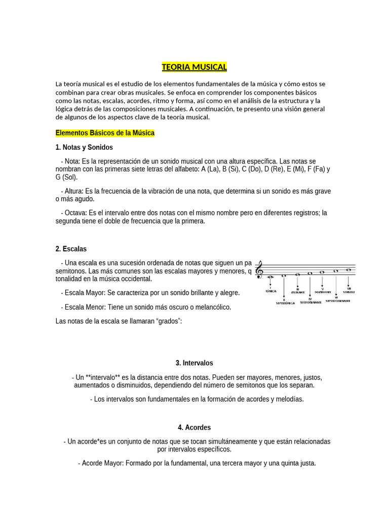 Teoria Musical 2024 Agis | PDF | Escala (música) | Intervalo (música)