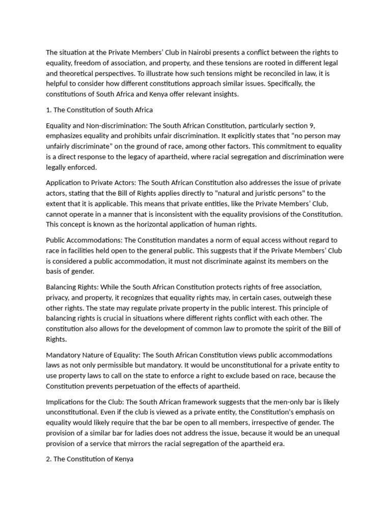 Constitution Comparison | PDF | Discrimination | Rights