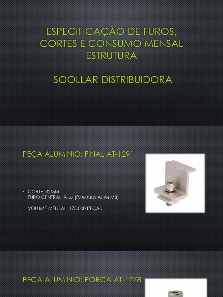 ESPECIFICAÇÃO DE FUROS E CORTES ESTRUTURA SOOLLAR | PDF