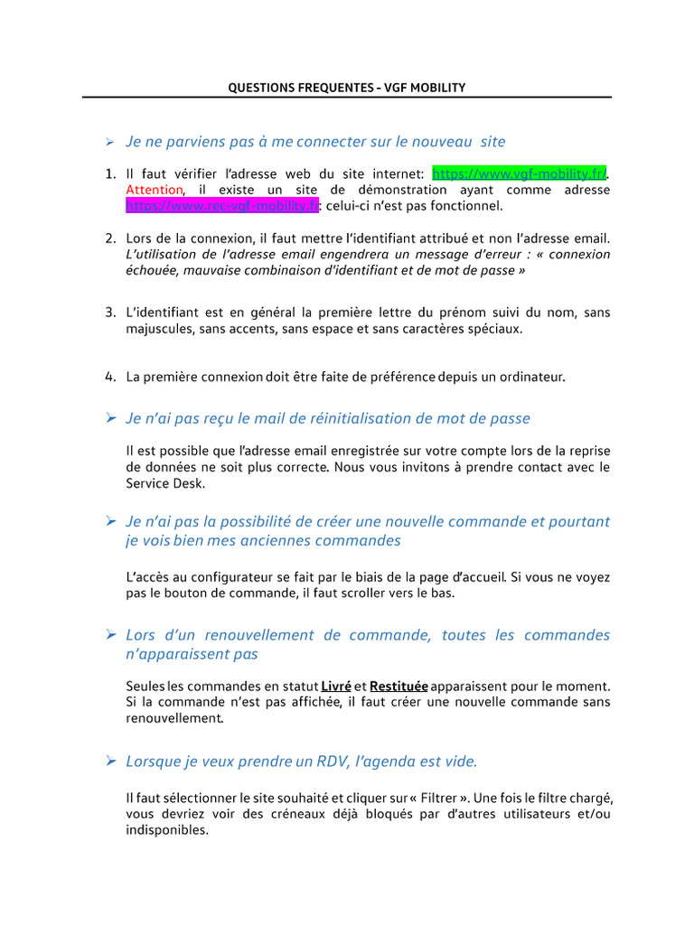 Faq Vgf Mobility | PDF