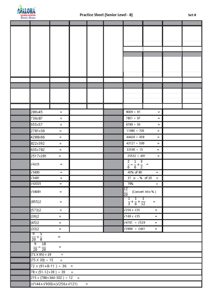 Senior Level 8 Set 8 Ques | PDF