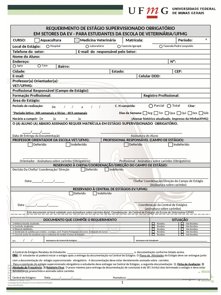 Termo-Comp-Est - Obrigatorio-Setores EV - UFMG03 - 08 - 2017 | PDF | Seguro