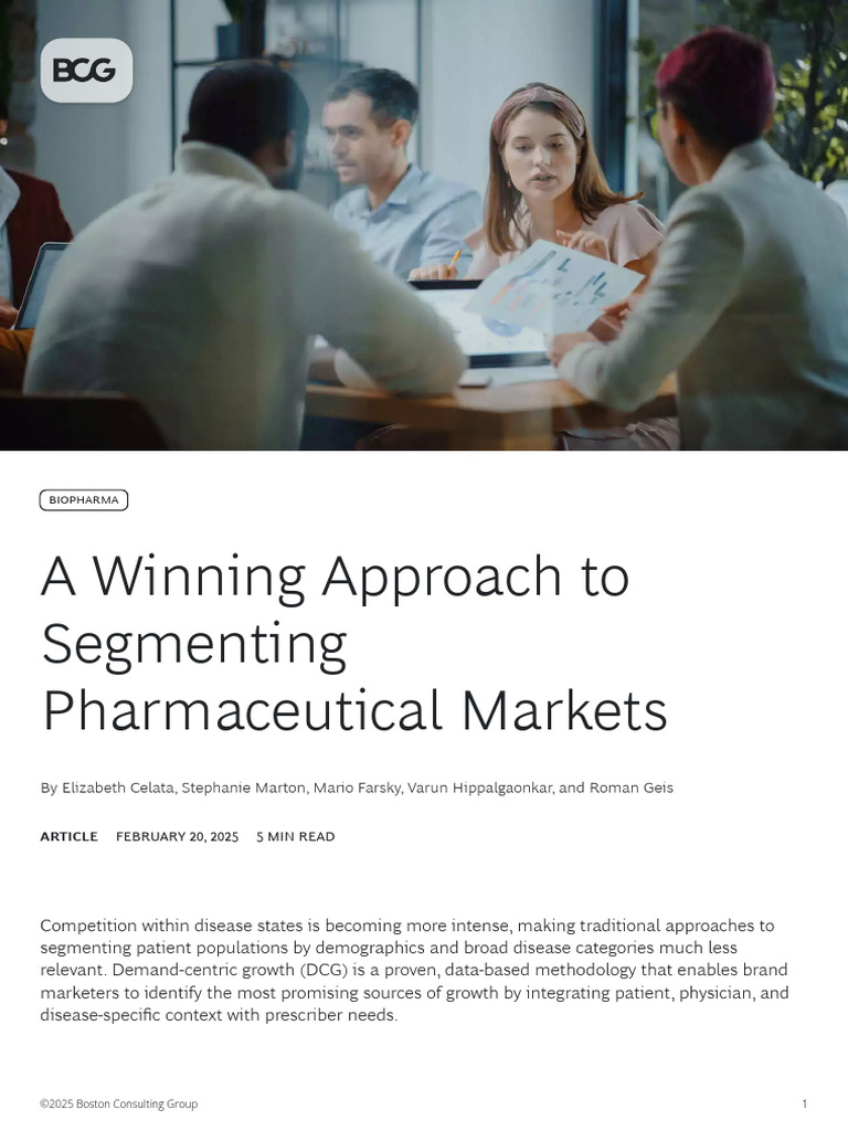 Winning Approach Segmenting Pharmaceutical Markets | PDF | Brand