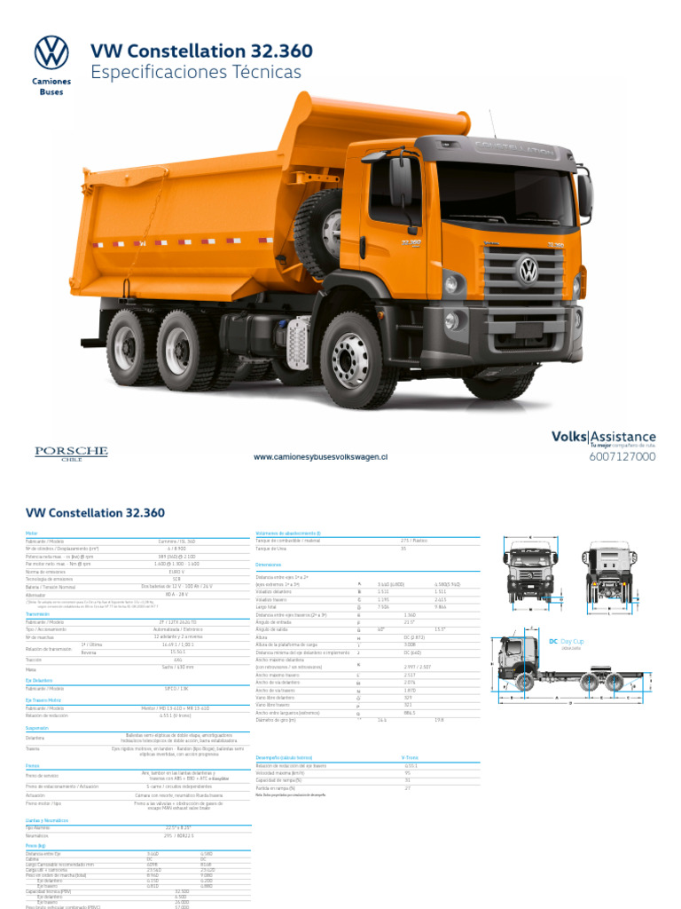 Ficha Técnica VW Constellation 32.360 | PDF | Eje | Tecnología de vehículos
