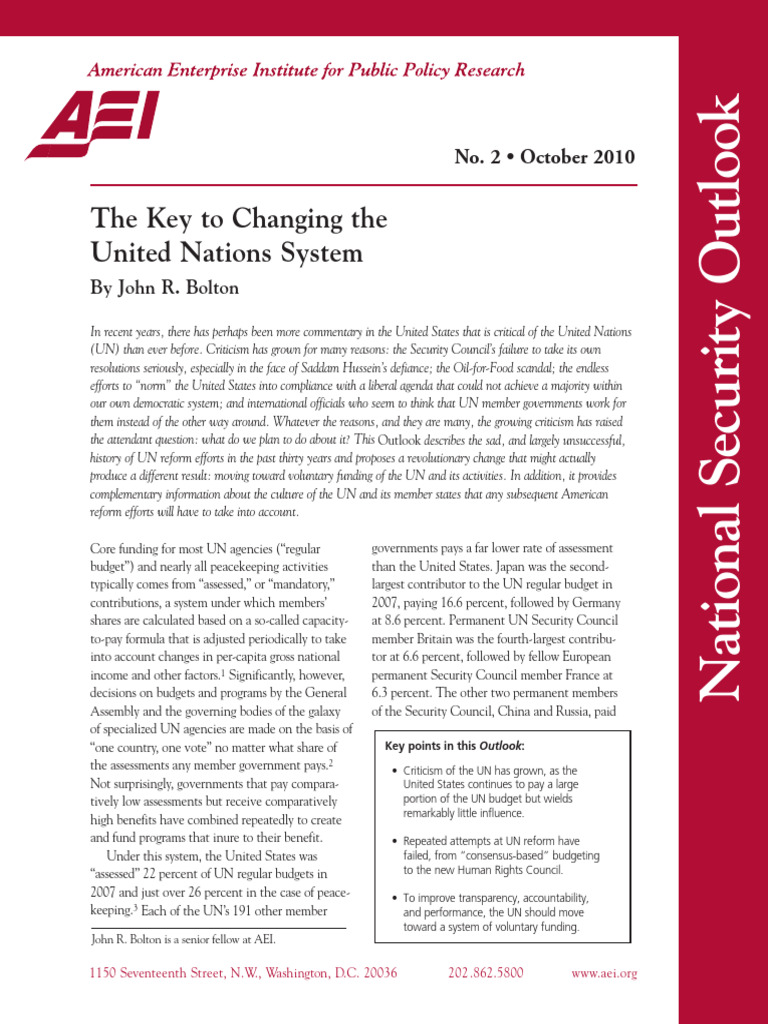 The Key To Changing United Nation System | PDF | United Nations ...