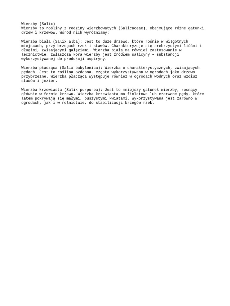 Wierzby (Salix) | PDF