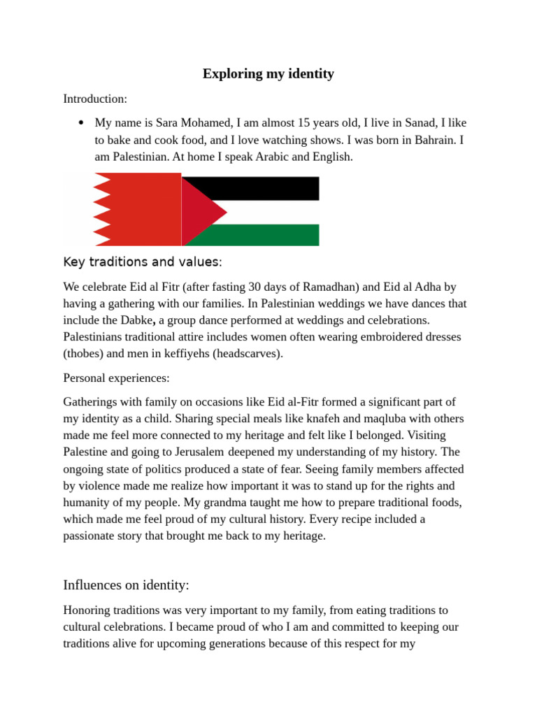 Exploring My Identity | PDF