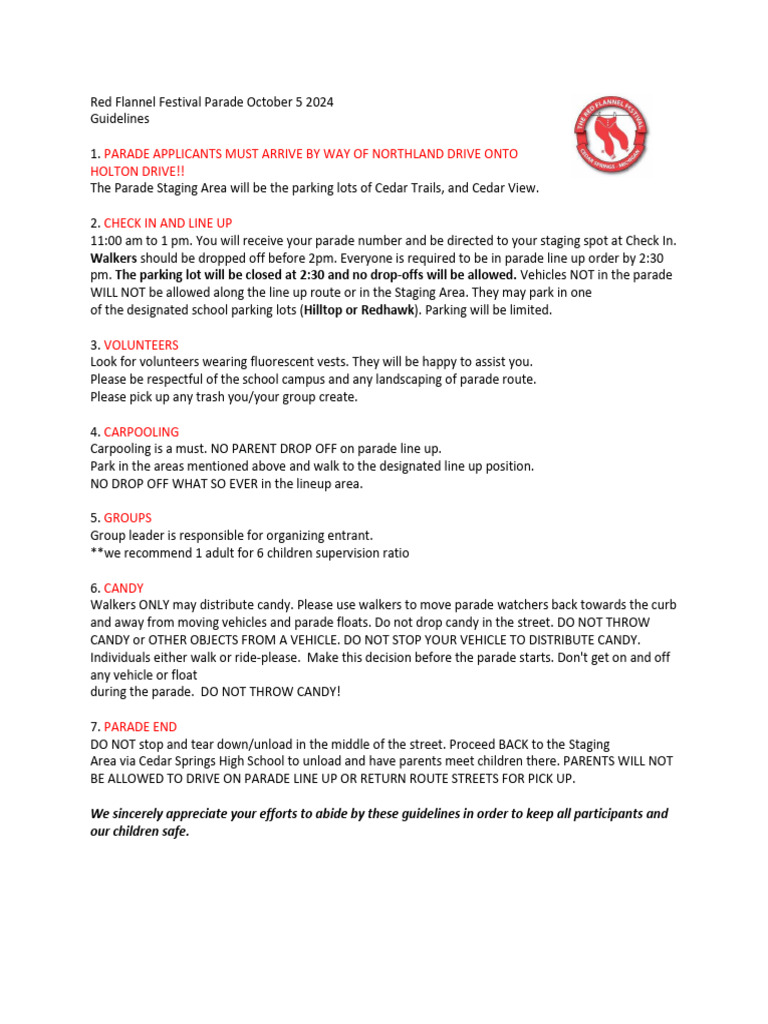 2024 Parade Guidelines | PDF