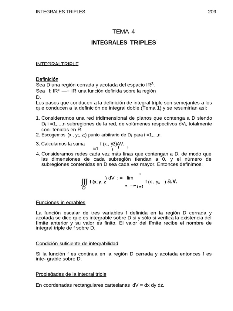Integrales Triples | PDF | Divergencia | Integral