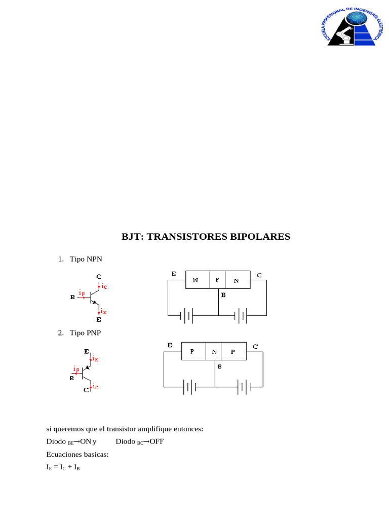 Transistores BJT: NPN y PNP | PDF | Transistor de unión bipolar ...