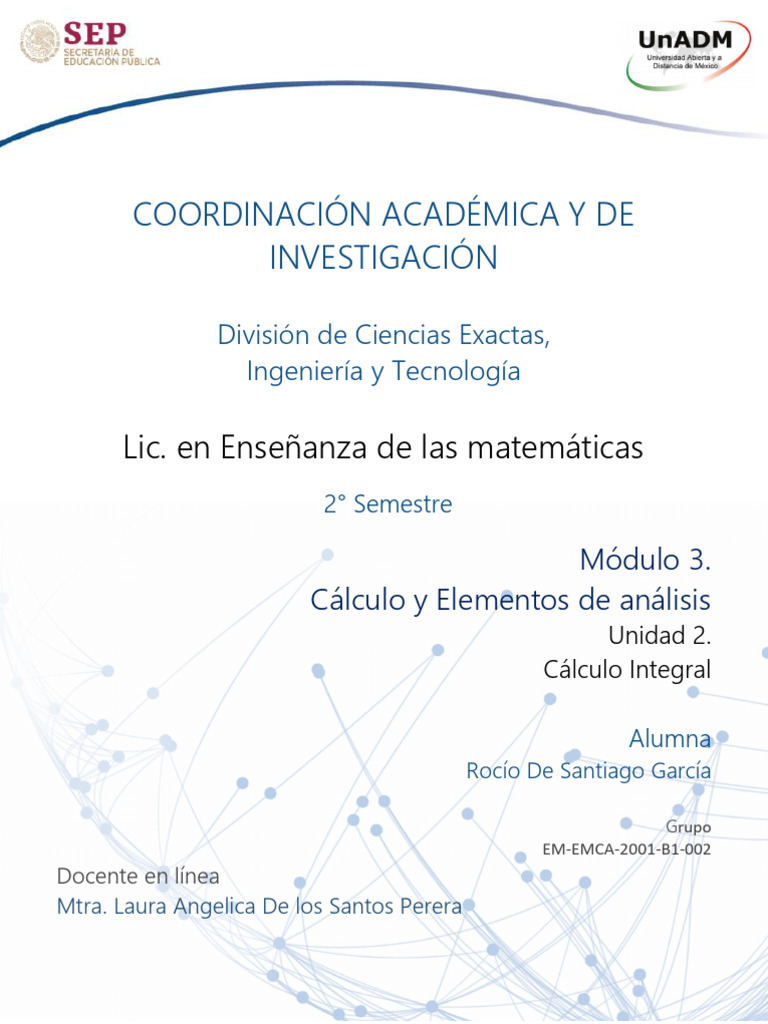 M3 EMCEA AC Rocio DeSantiago | PDF | Integral | Raíz cuadrada