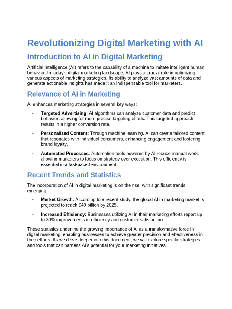 AI's Impact on Digital Marketing Strategies | PDF | Artificial ...
