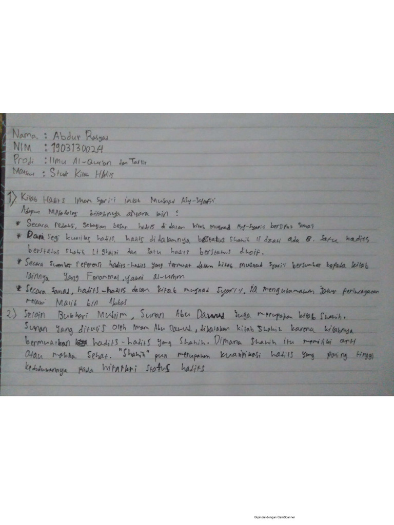 Studi Kitab Hadits - UAS Abdur Rasyad | PDF