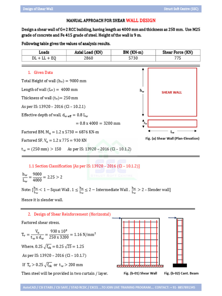 Manual Design of Shear Wall | PDF | Building Technology | Solid Mechanics