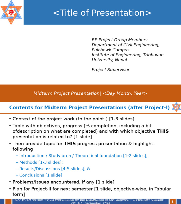 BE Midterm Presentation Template Civil | PDF