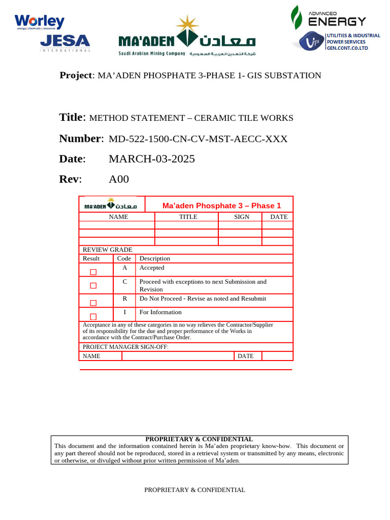 MOS Installation Ceramic Tile Works Walls and Floors Rev A00 | PDF ...