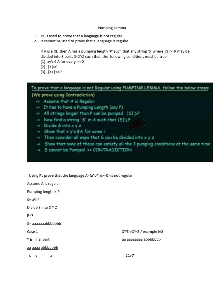 Pumping Lemma | PDF