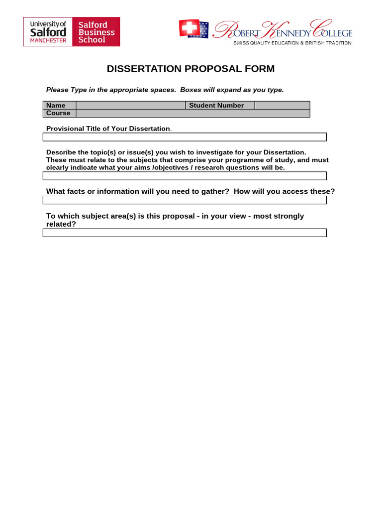 Blank Draft Proposal Form | PDF