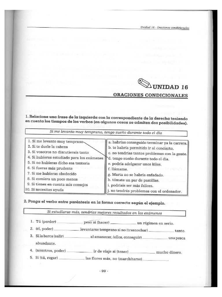Oraciones Condicionales - Repaso - Practicas de Lengua Española | PDF